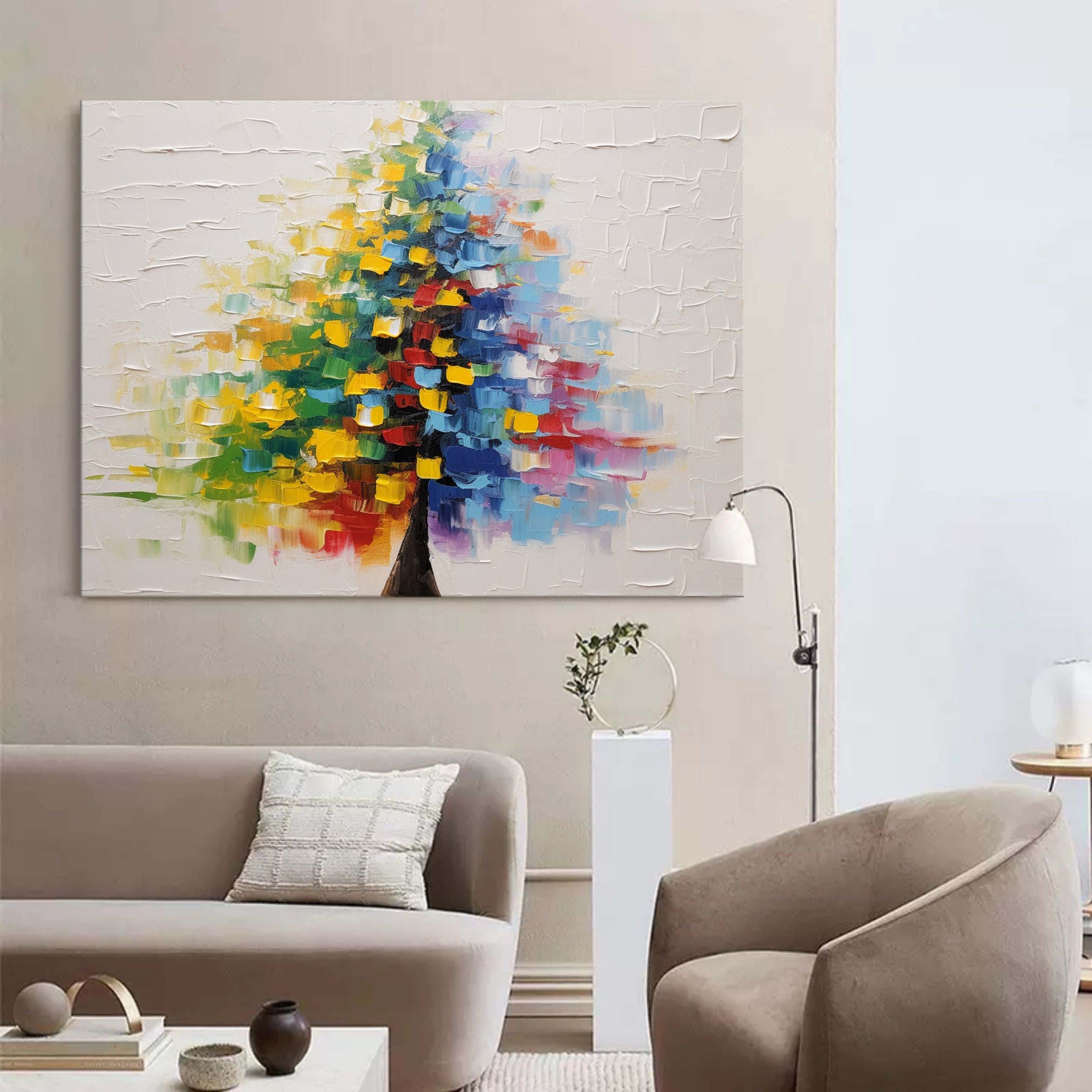 Large Christmas Tree Texture Painting Christmas Tree Palette Wall Art ...