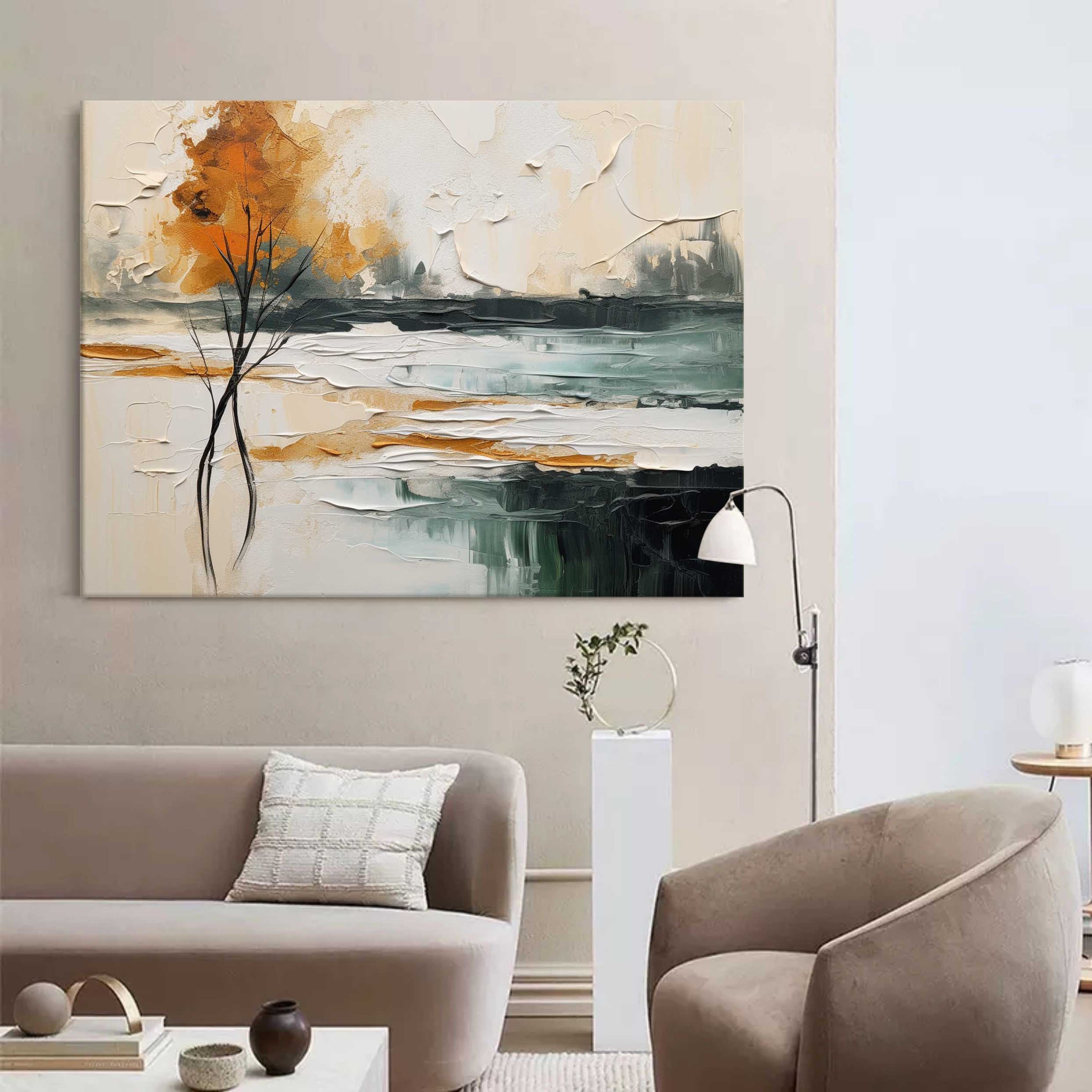 Large Colorful Landscape Minimalist Abstract Oil Painting Minimalist ...