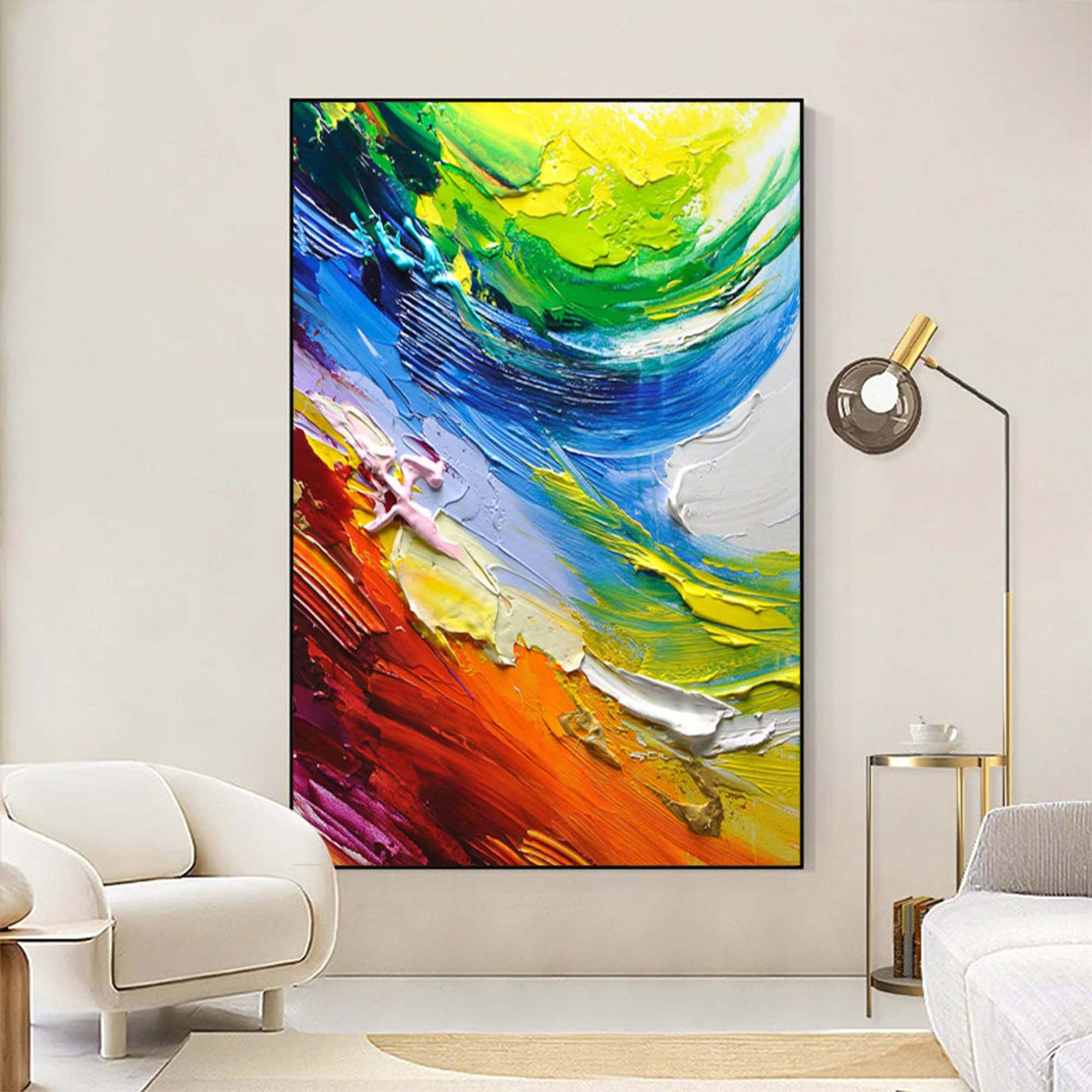 Colorful Abstract Oil Painting Colorful Textured Abstract Art Knife ...