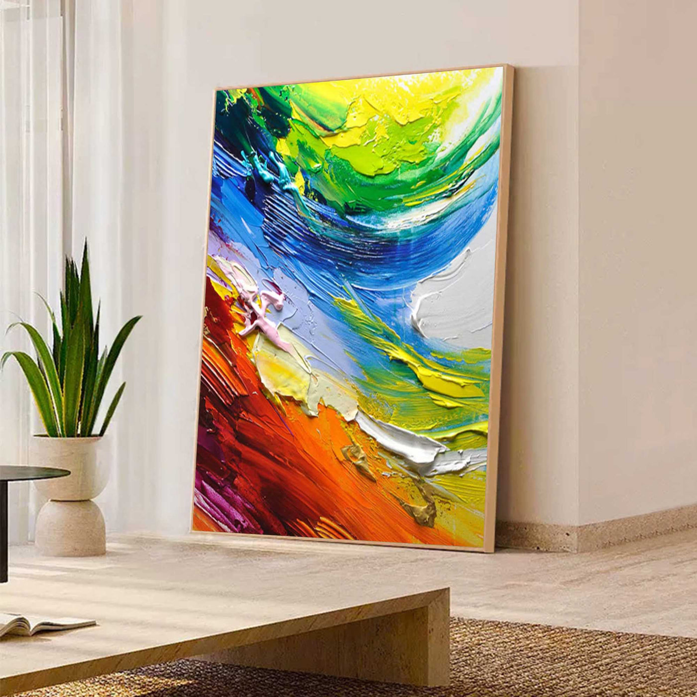 Colorful Abstract Oil Painting Colorful Textured Abstract Art Knife ...