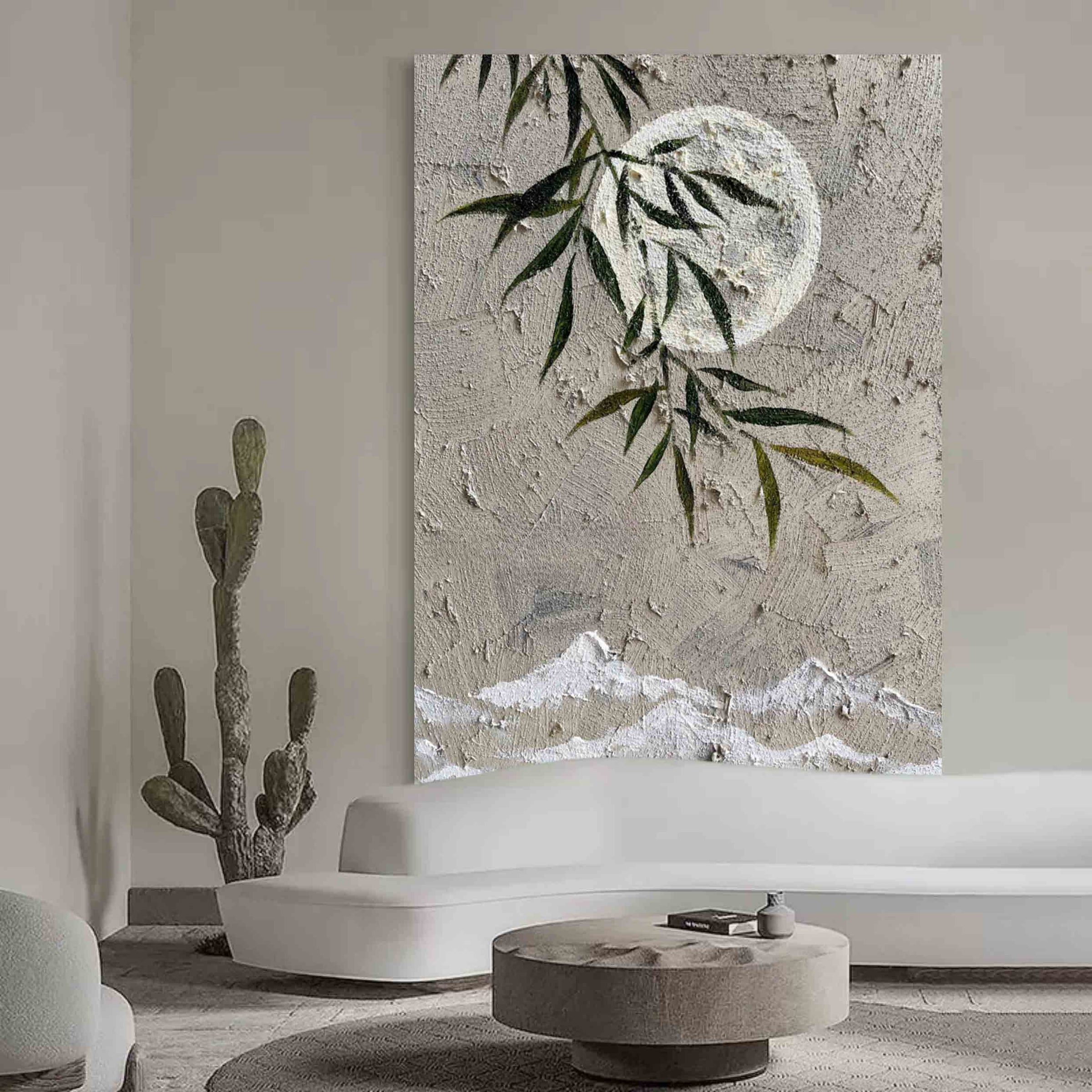 Moon Oil Painting Moon Acrylic Texture Painting Moon Canvas Wall Art ...