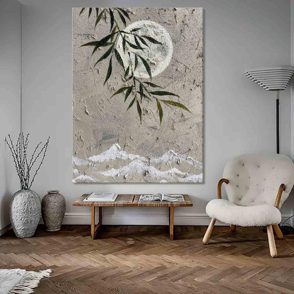 Moon Oil Painting Moon Acrylic Texture Painting Moon Canvas Wall Art ...