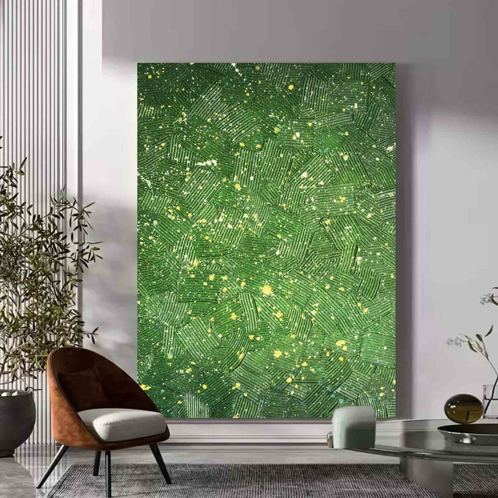 Green Textured Abstract Canvas Painting Green Textured Wall Art Green ...