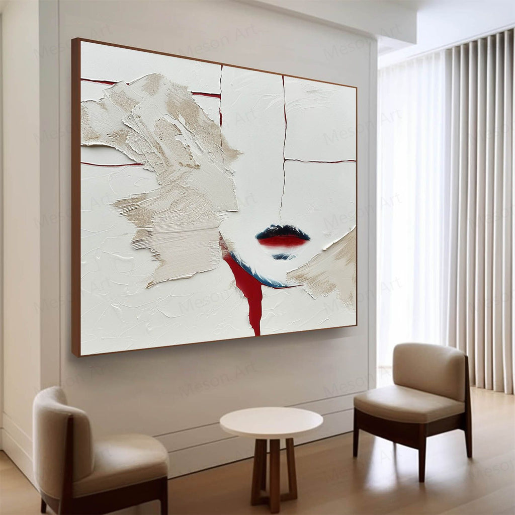 Large Red Lips Abstract Art for Sale Large Red Lips Plaster Texture ...