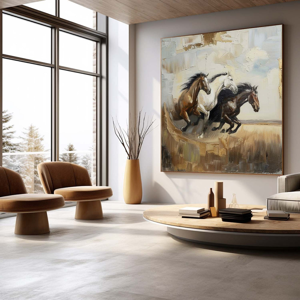 Running Horses Abstract Wall Art Decor Horses Oil Painting for Sale ...