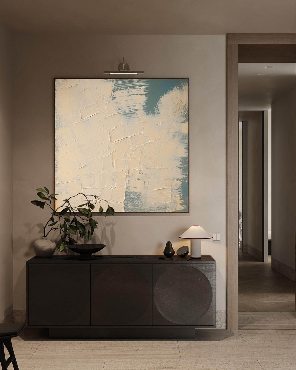 Beige Abstract Art Beige Abstract Art on Canvas Modern Minimalist Wall ...