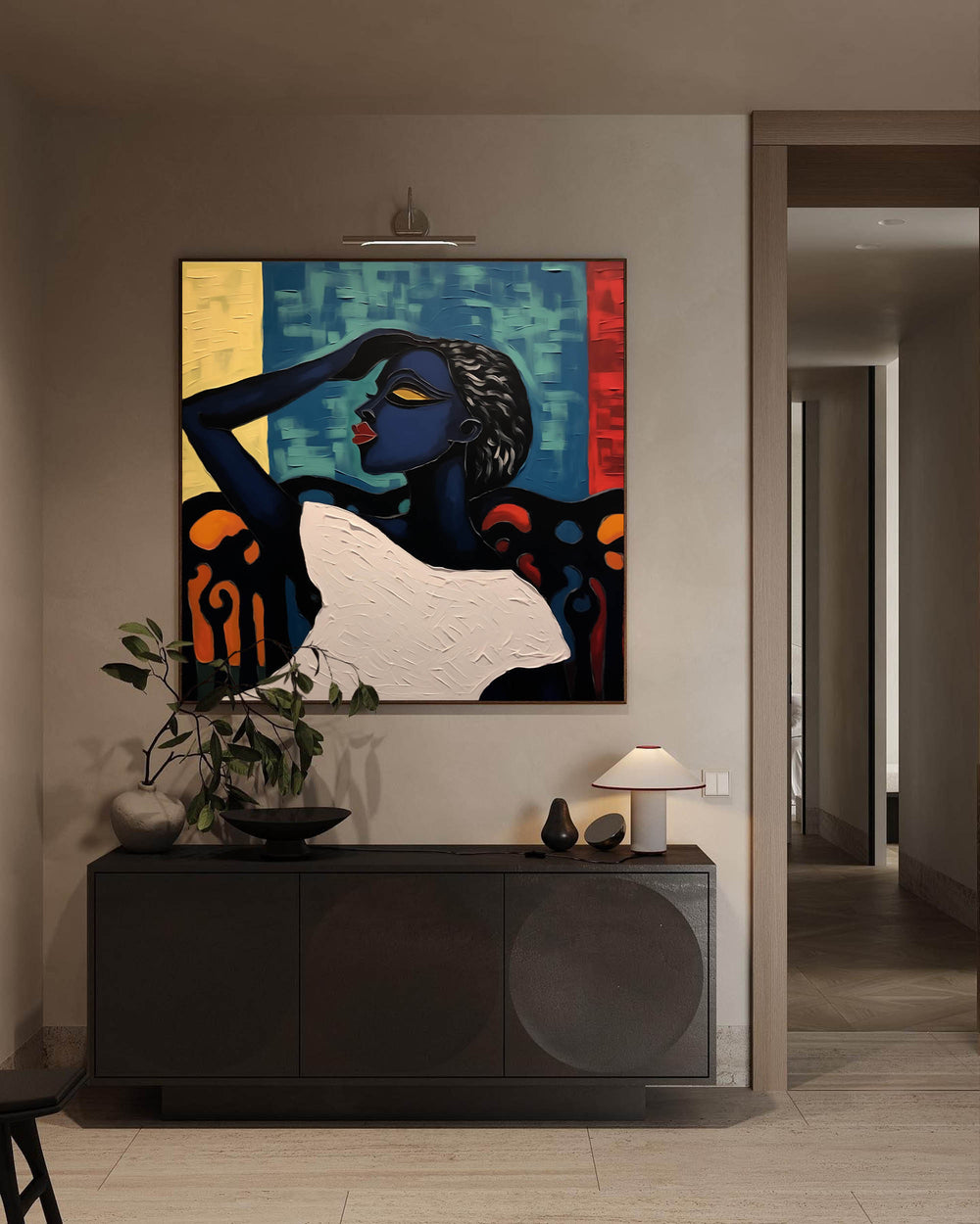 Abstract Woman Art on Canvas Abstract Woman Textured Painting Abstract ...
