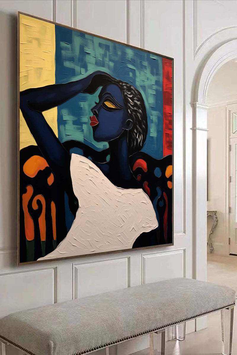 Abstract Woman Art on Canvas Abstract Woman Textured Painting Abstract ...