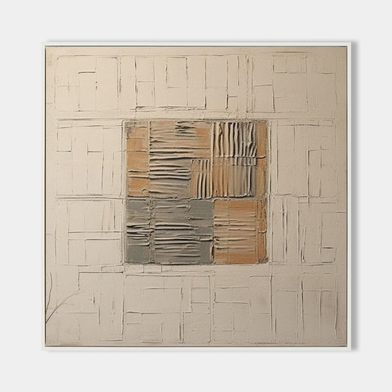 Beige Abstract Art On Canvas Large Beige Abstract Minimalist Canvas Art ...