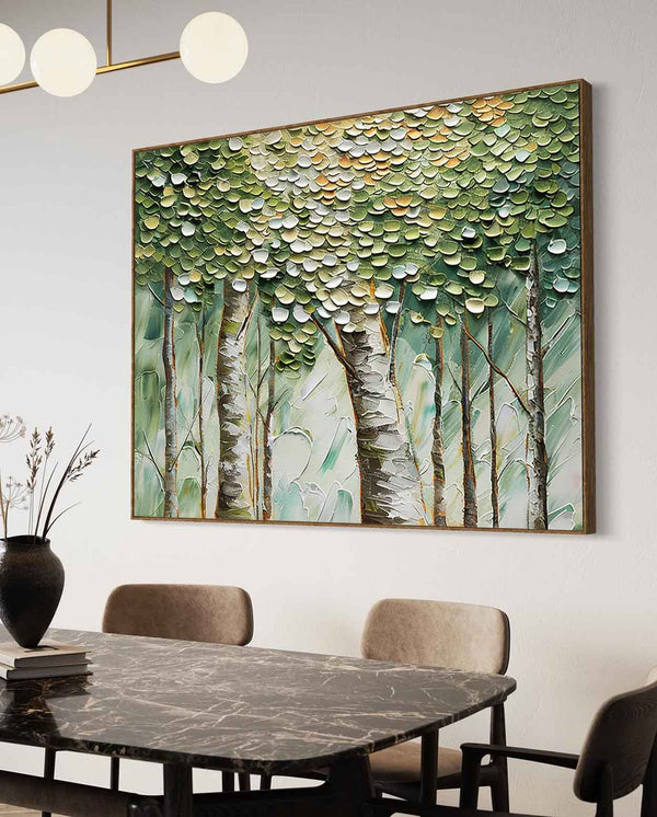 3D Green Tree Texture Painting 3D Green Tree Modern Canvas Wall Art ...