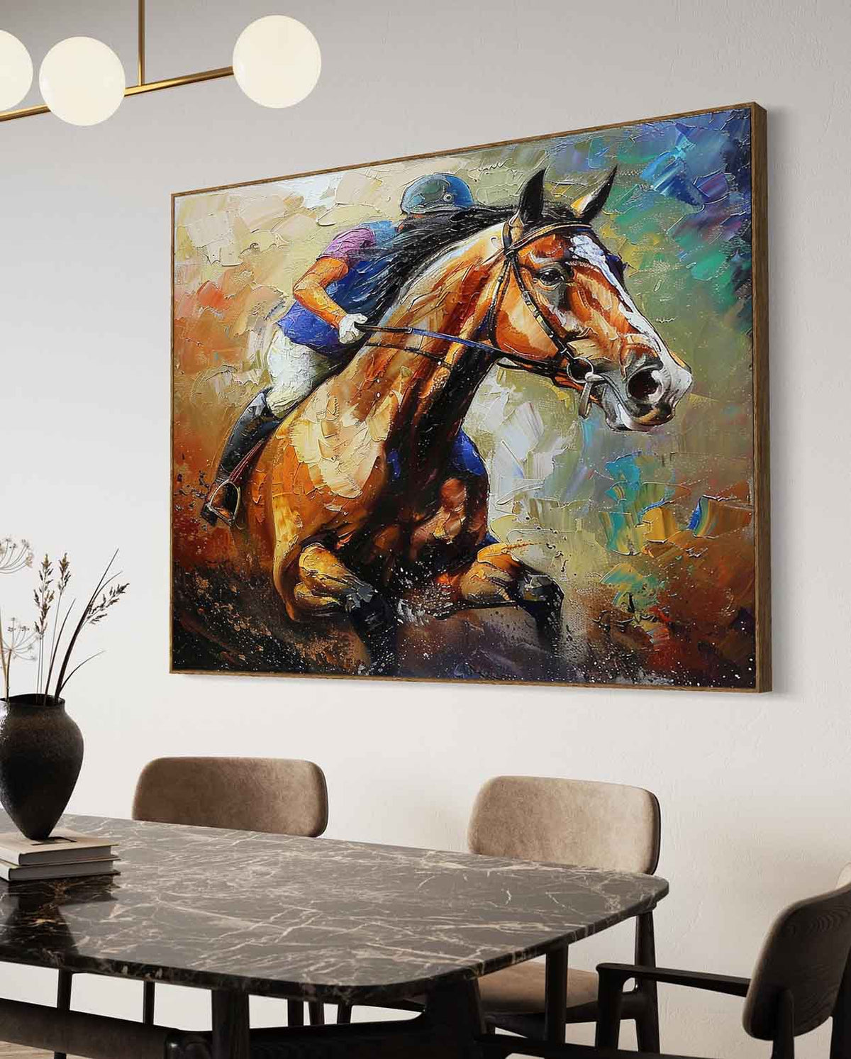 Horse Riding Canvas Wall Painting Decoration Horse Riding Canvas Art ...