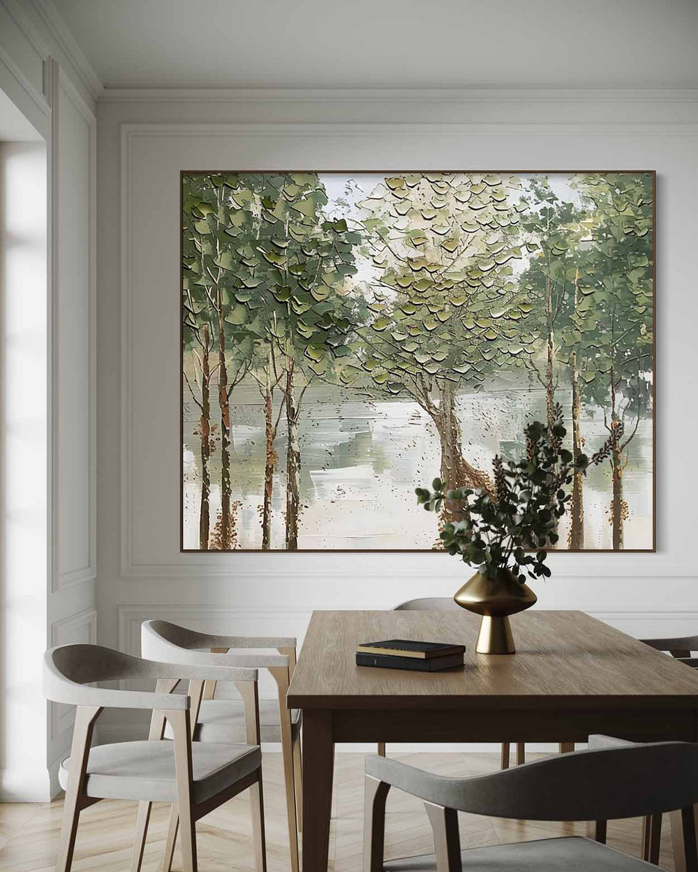 Green Tree Canvas Art Green Tree Texture Painting Tree Modern Canvas ...