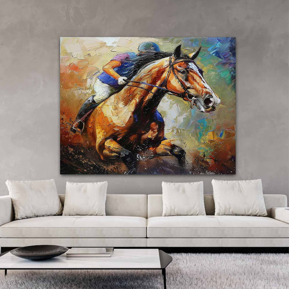 Horse Riding Canvas Wall Painting Decoration Horse Riding Canvas Art ...