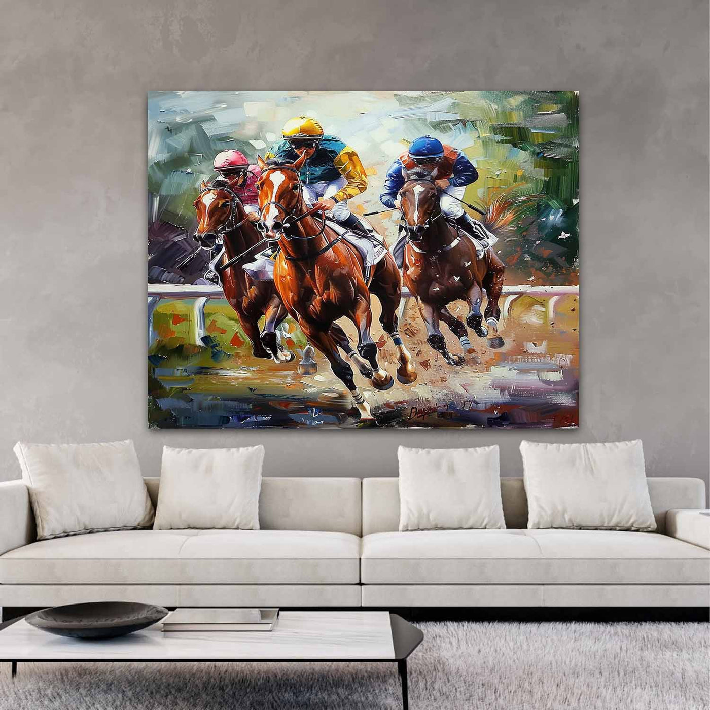 Horse Racing Canvas Wall Painting Decor Horse Racing Canvas Art For ...