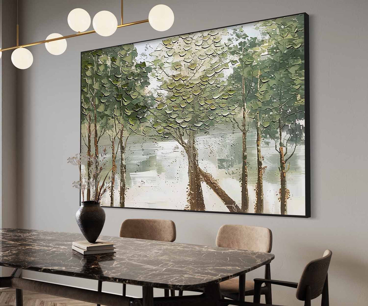 Green Tree Canvas Art Green Tree Texture Painting Tree Modern Canvas ...