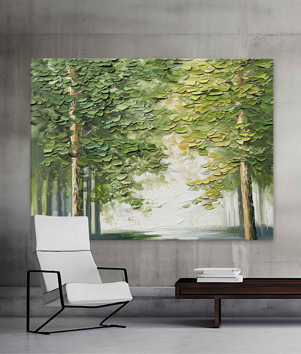 Green Tree Canvas Art for Sale 3D Green Tree Texture Painting Tree ...