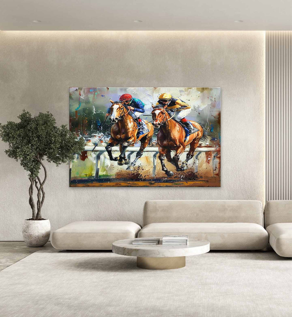 Horse Racing Canvas Wall Painting Decoration Horse Racing Canvas Art ...