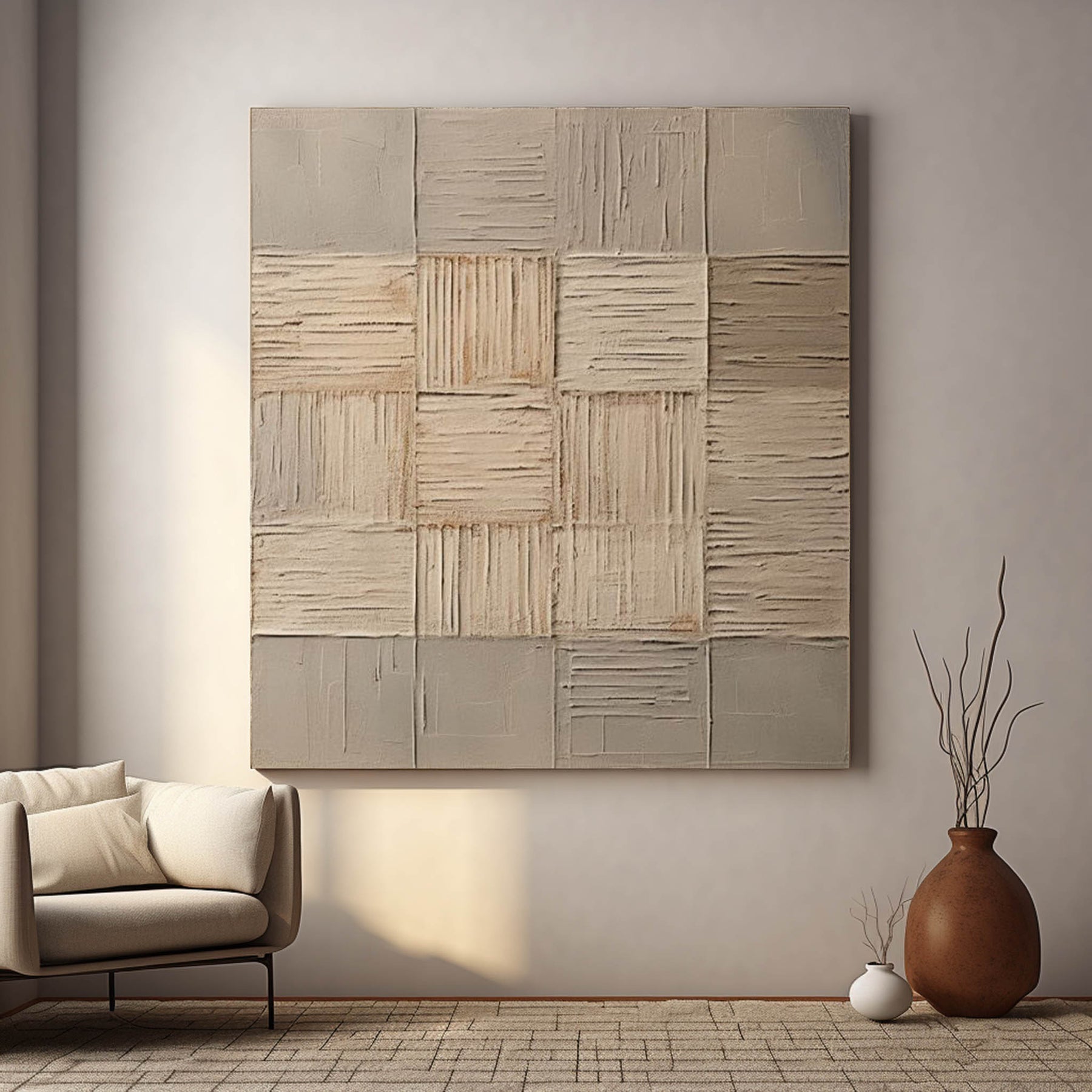 Earthy Minimalist Wall Art Earthy Abstract Texture Canvas Painting Wabi ...