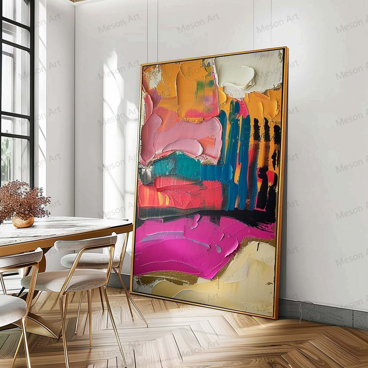 Colorful Abstract Texture Painting Colorful Textured Canvas Wall Art ...