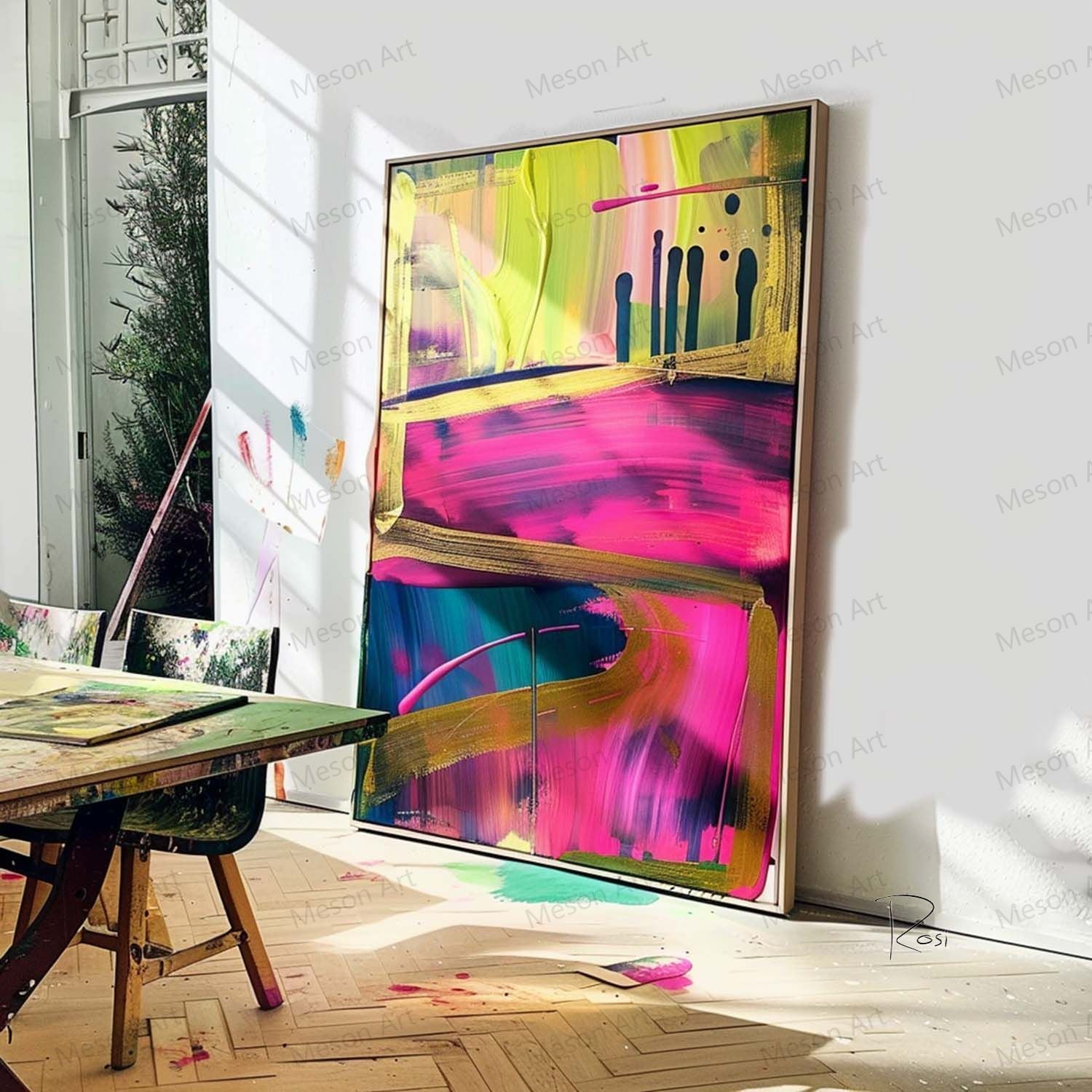 Colorful Abstract Art for Sale Colorful Textured Abstract Canvas Wall ...