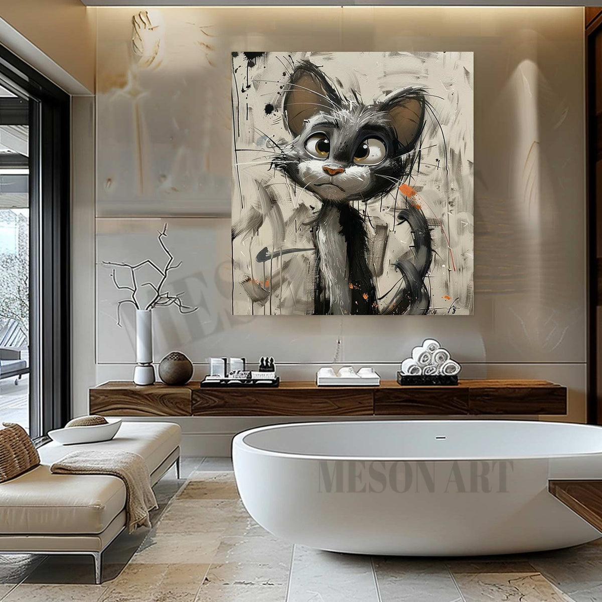 Cat Portrait Minimalist Painting Tom Cat Pop Art for Sale Tom Cat ...