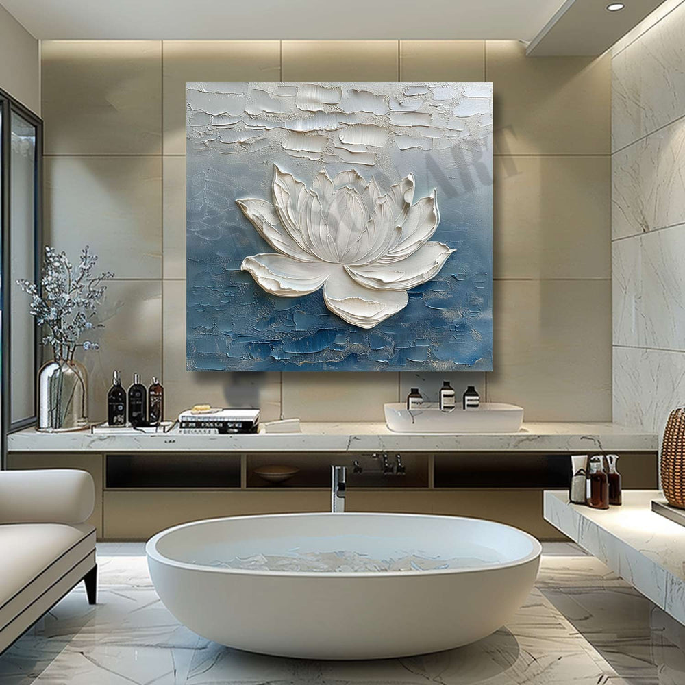 Monet Style Lotus Oil Painting for Sale 3D Textured Flower Canvas Wall ...