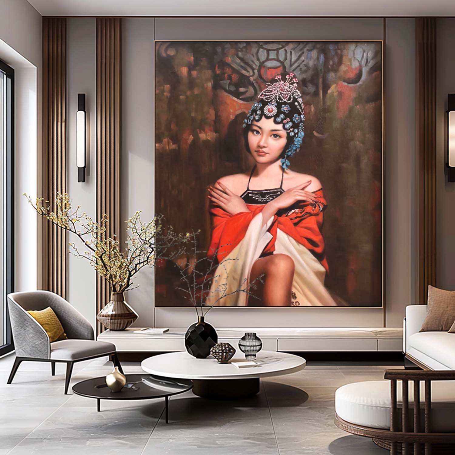 Realistic Oil Painting Peking Opera Girl Super Realistic Peking Opera ...