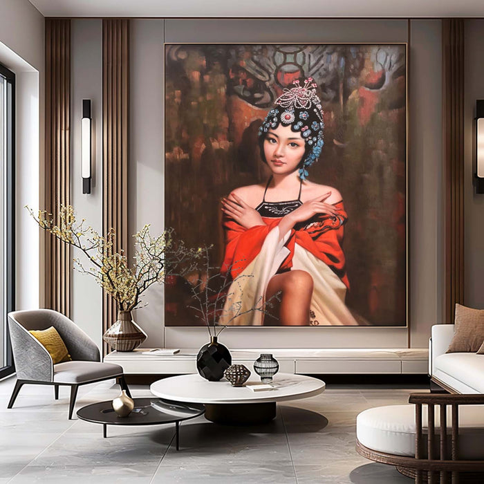 Realistic Oil Painting Peking Opera Girl Super Realistic Peking Opera ...