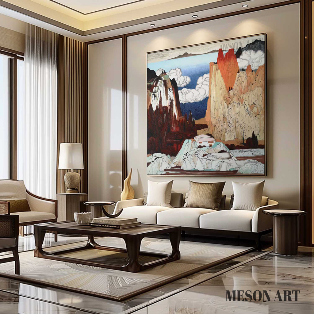 Large Abstract and Realistic Landscape Oil Painting Chinese Abstract ...