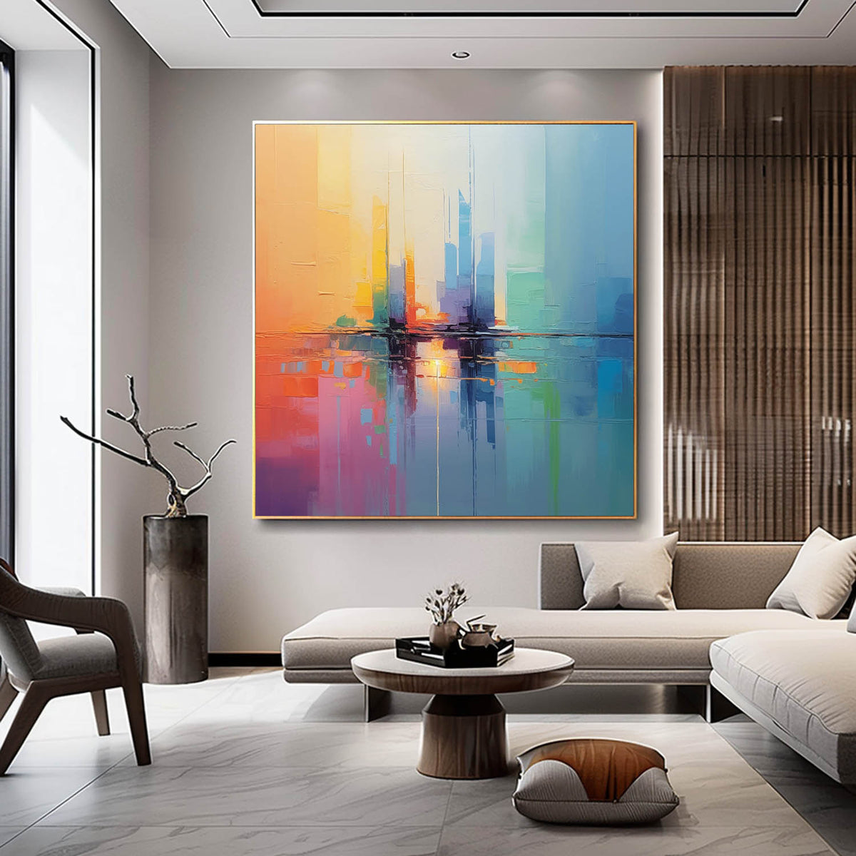 City Abstract 3D Wall Art Decor Contemporary Minimalist Colorful ...