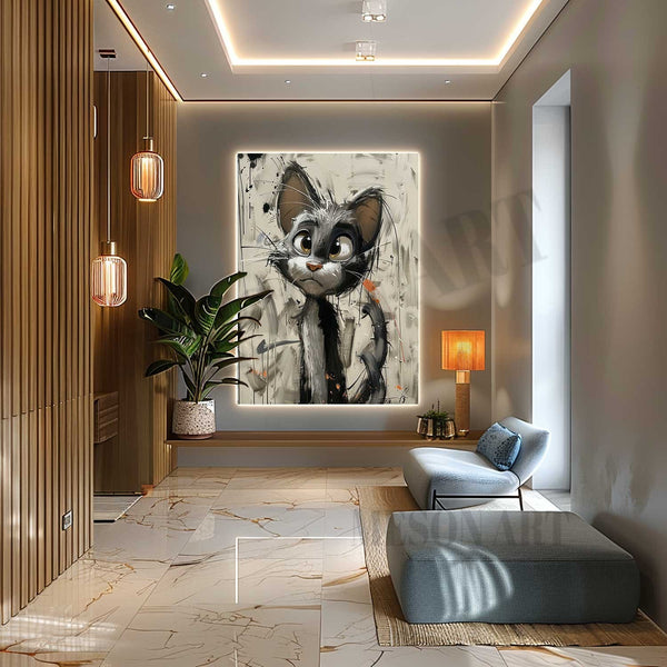 Cat Portrait Minimalist Painting Tom Cat Pop Art for Sale Tom Cat ...