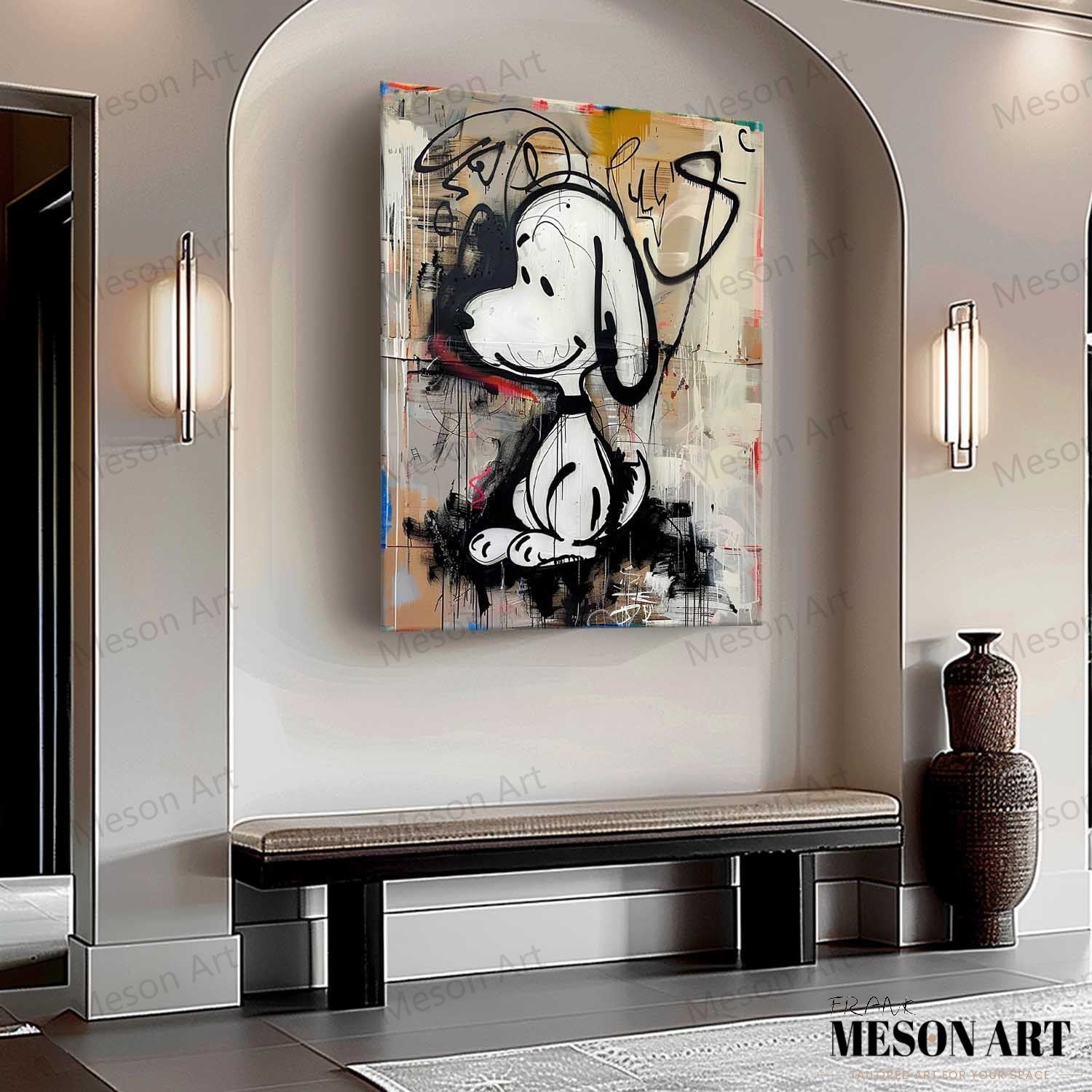 Snoopy Graffiti Art on Canvas Snoopy Wall Art for Kids Room for Sale ...