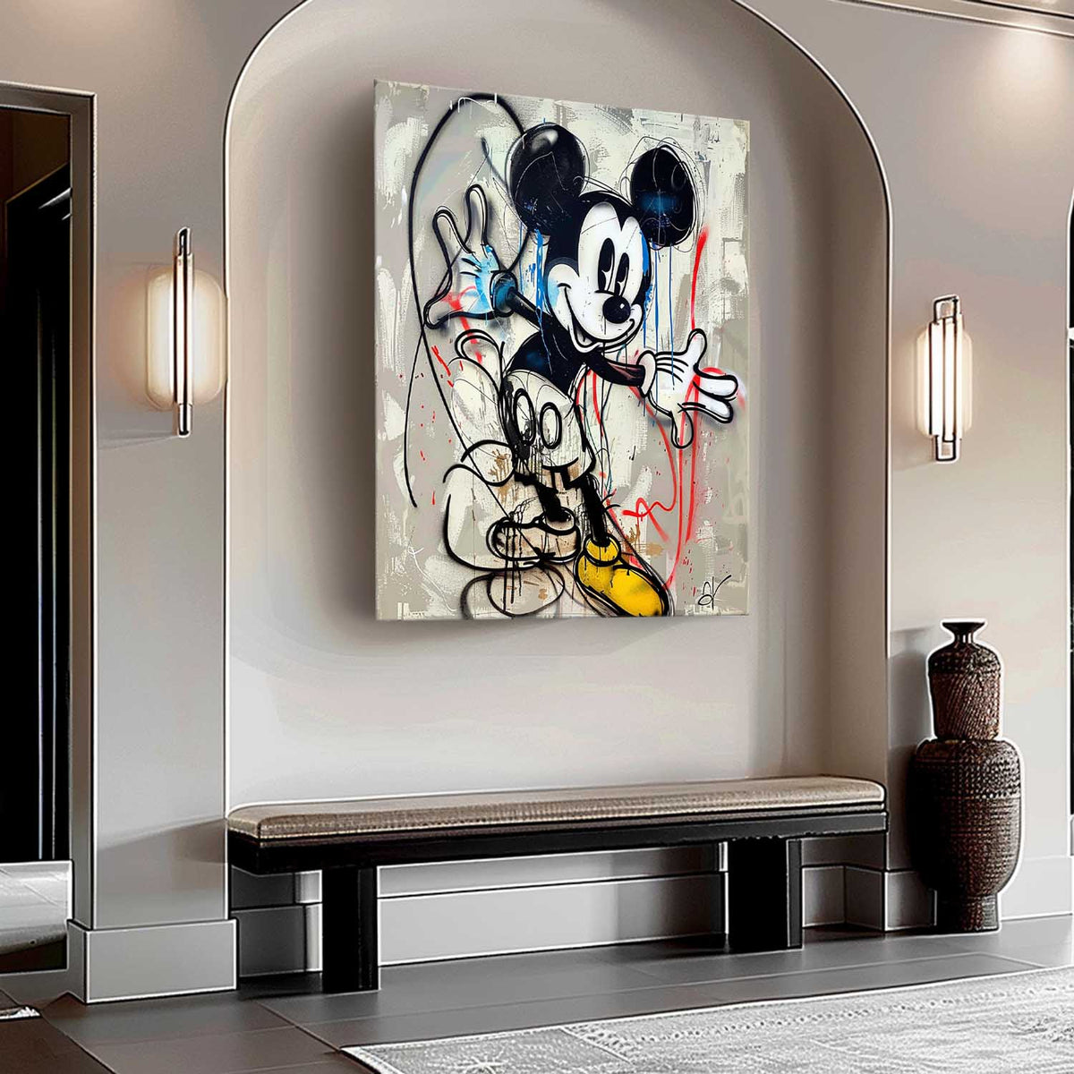 Fun Mickey Mouse Graffiti Art Kids Room Mickey Wall Art for Sale ...
