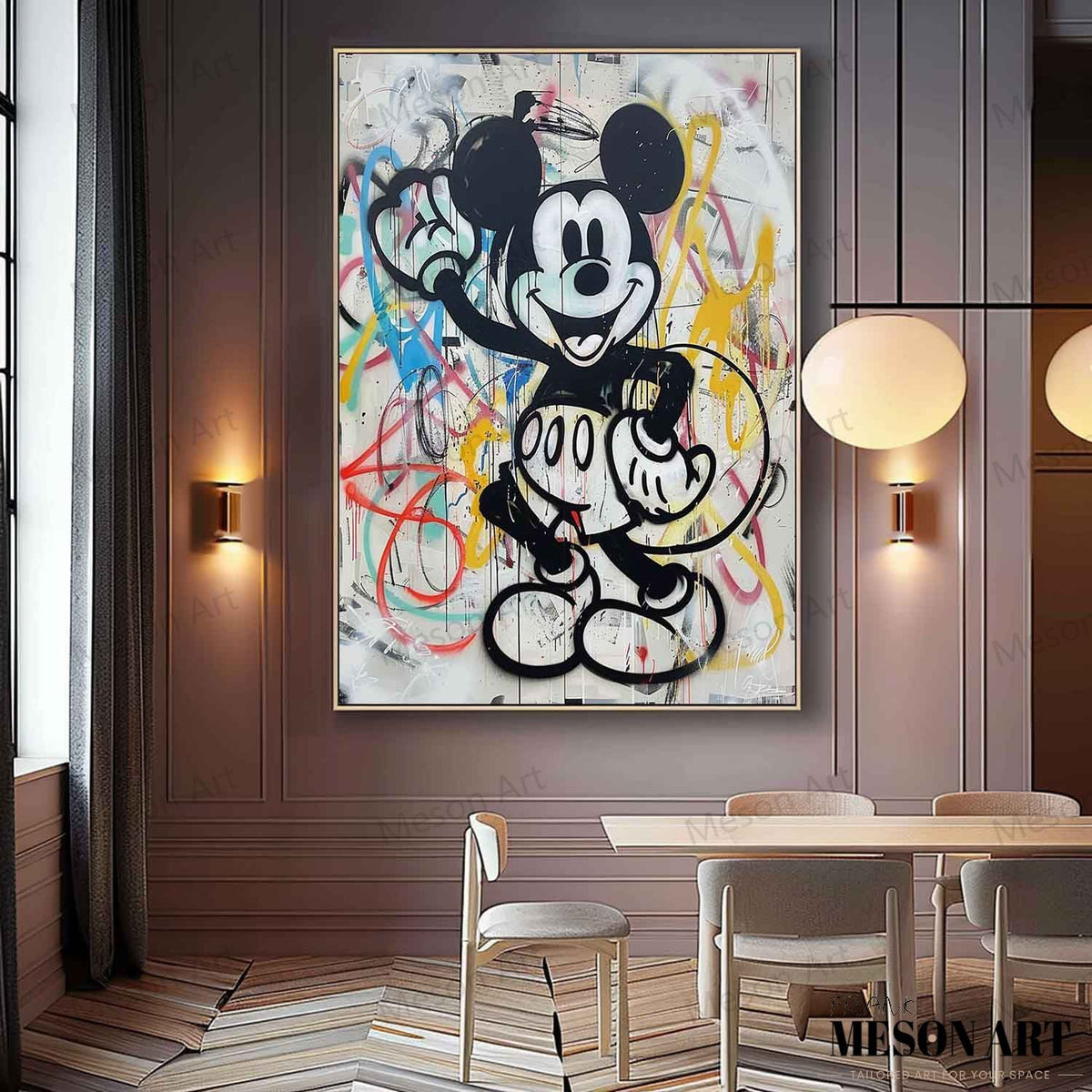 Mickey Mouse Kids Room Canvas Wall Art Mickey Graffiti Art for Sale ...