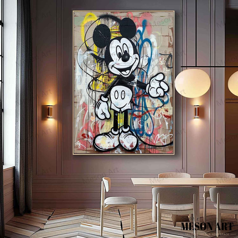 Mickey Mouse Kids Room Canvas Wall Art Mickey Graffiti Art for Sale ...