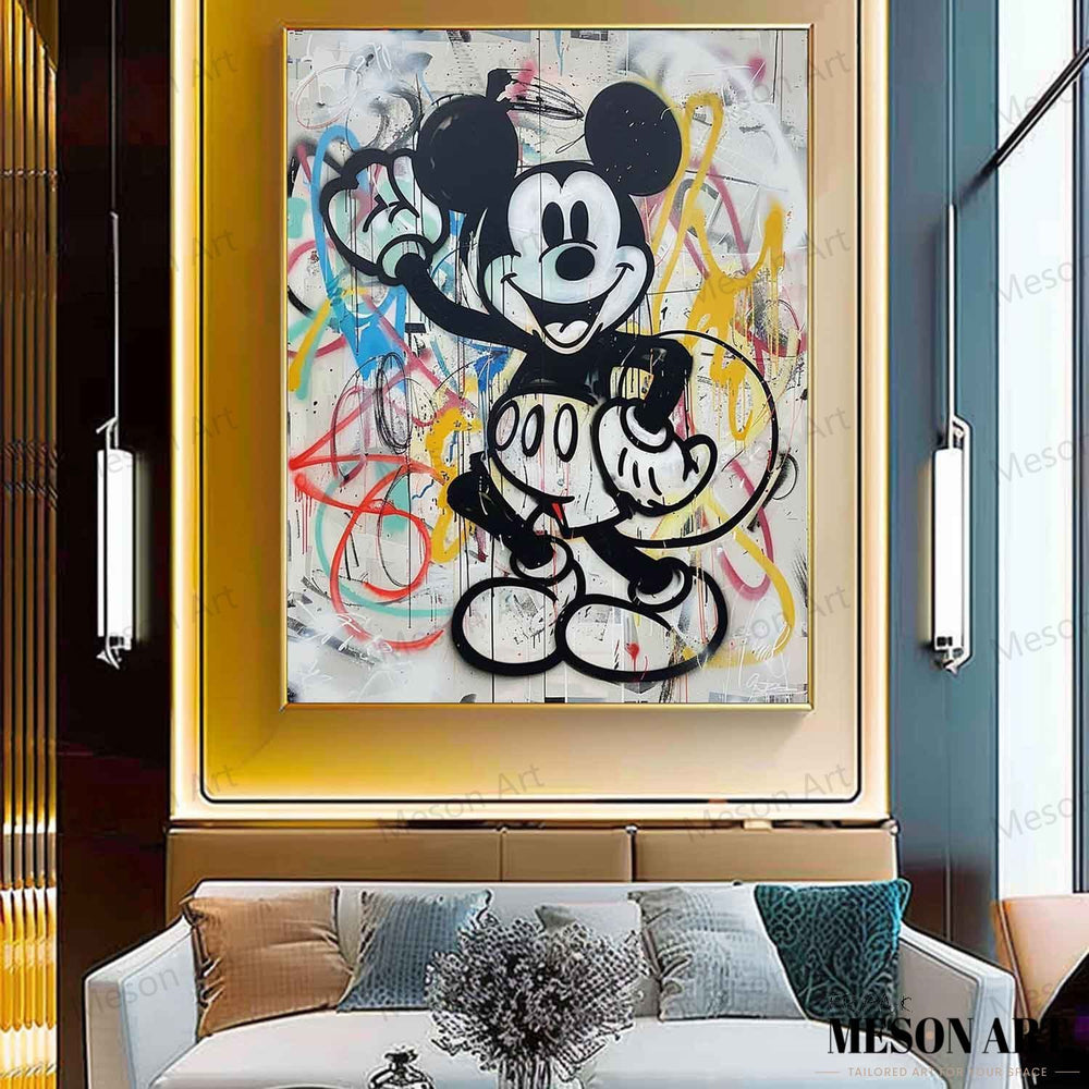 Mickey Mouse Kids Room Canvas Wall Art Mickey Graffiti Art for Sale ...