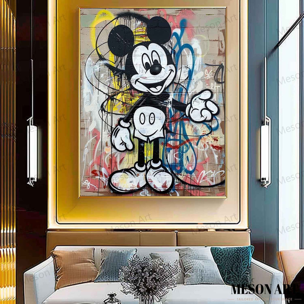 Mickey Mouse Kids Room Canvas Wall Art Mickey Graffiti Art for Sale ...