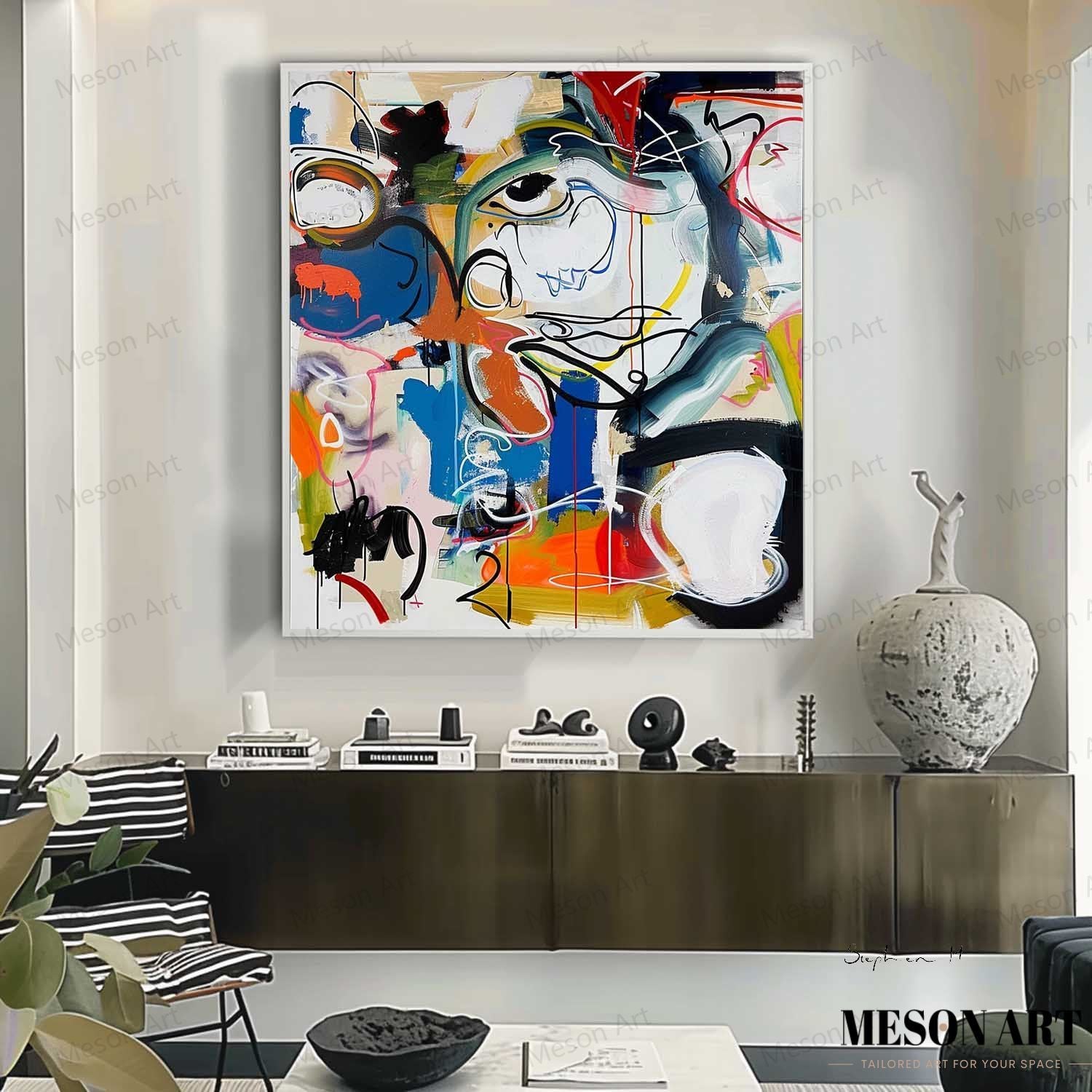 Abstract Graffiti Art on Canvas Colorful Graffiti Oil Painting Abstract ...