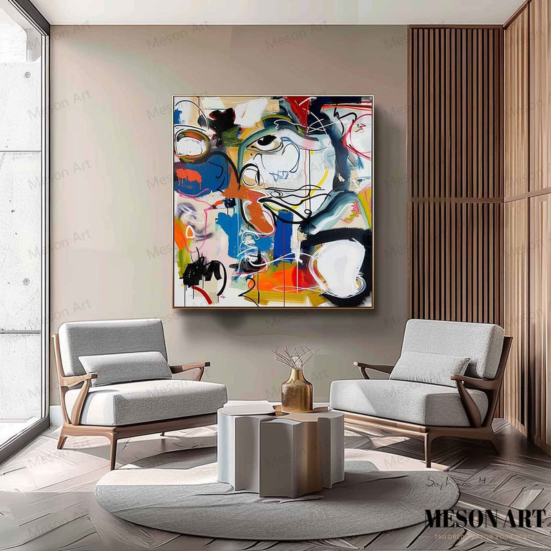 Abstract Graffiti Art on Canvas Colorful Graffiti Oil Painting Abstract ...