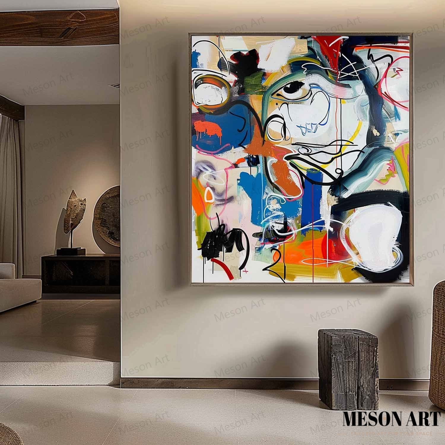 Abstract Graffiti Art on Canvas Colorful Graffiti Oil Painting Abstract ...