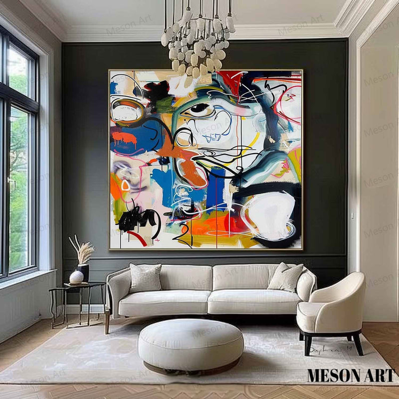 Abstract Graffiti Art on Canvas Colorful Graffiti Oil Painting Abstract ...