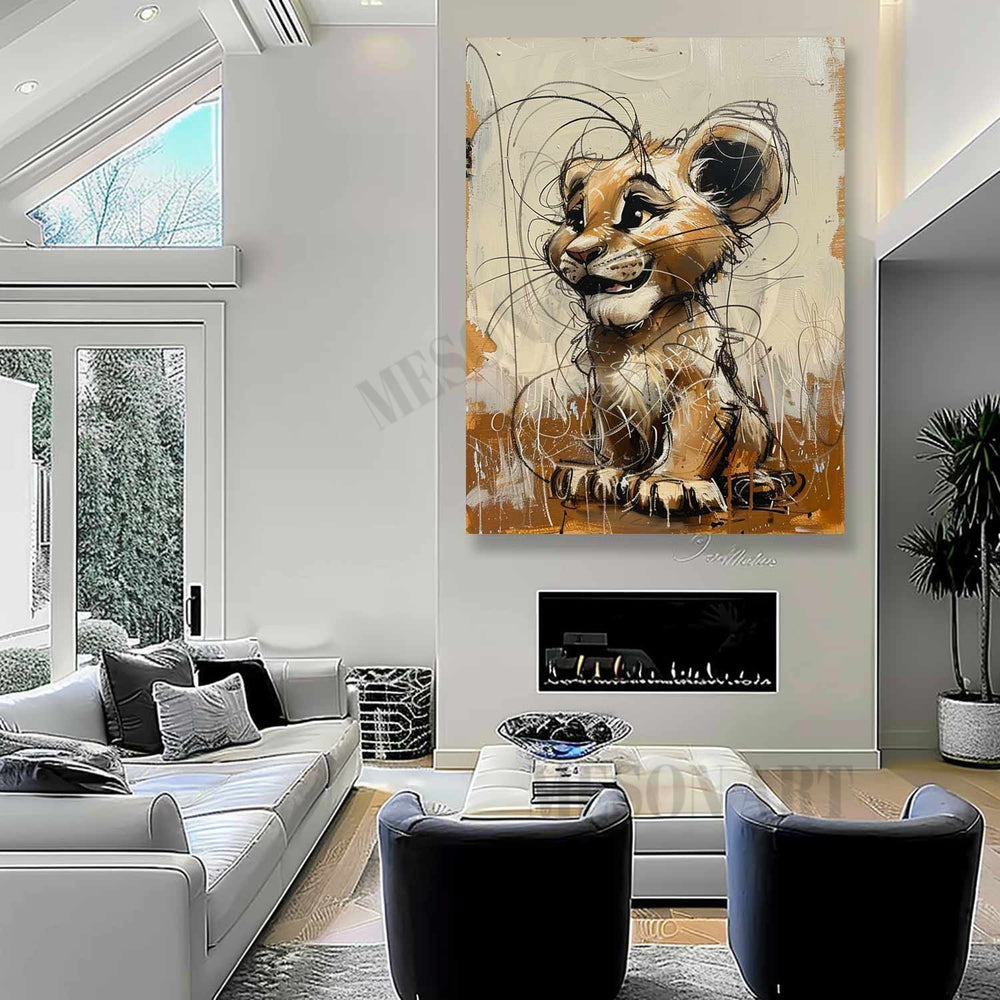 Lion King Simba Painting Simba Graffiti Cartoon Canvas Wall Art Simba ...