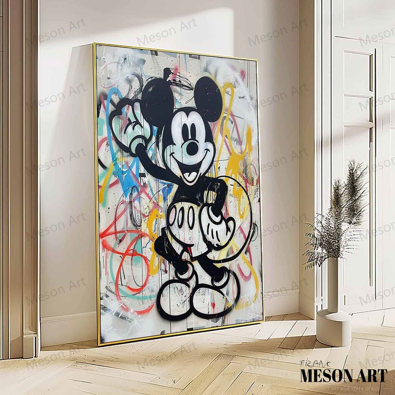 Mickey Mouse Kids Room Canvas Wall Art Mickey Graffiti Art for Sale ...