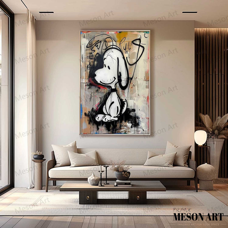 Snoopy Graffiti Art on Canvas Snoopy Wall Art for Kids Room for Sale ...