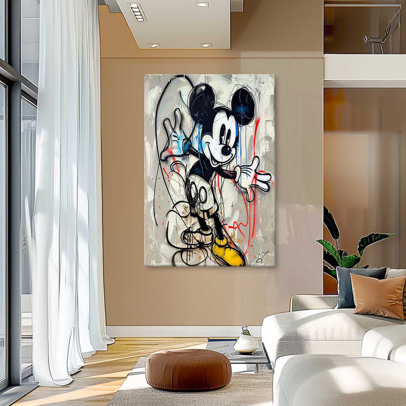Fun Mickey Mouse Graffiti Art Kids Room Mickey Wall Art for Sale ...