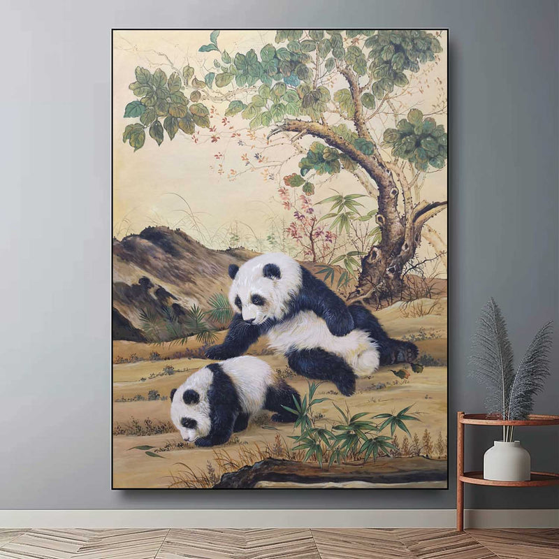 Realistic Pandas Oil Painting Hyperrealistic Panda Art Panda Landscape ...