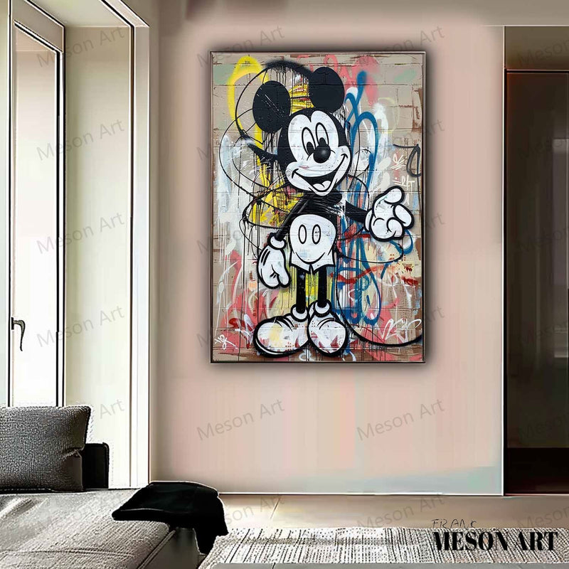Mickey Mouse Kids Room Canvas Wall Art Mickey Graffiti Art for Sale ...