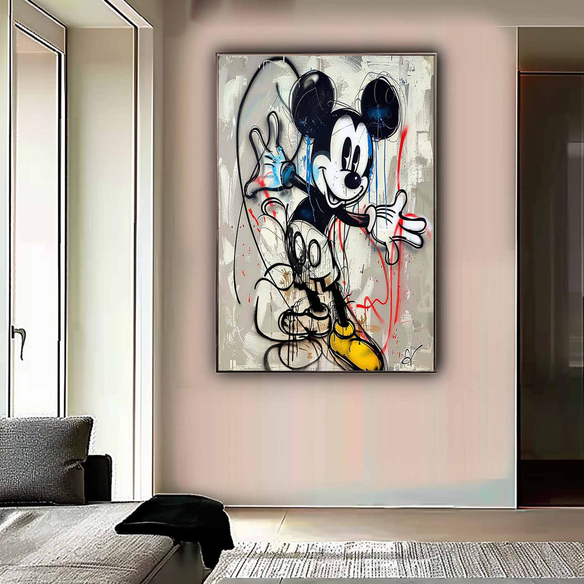 Fun Mickey Mouse Graffiti Art Kids Room Mickey Wall Art for Sale ...