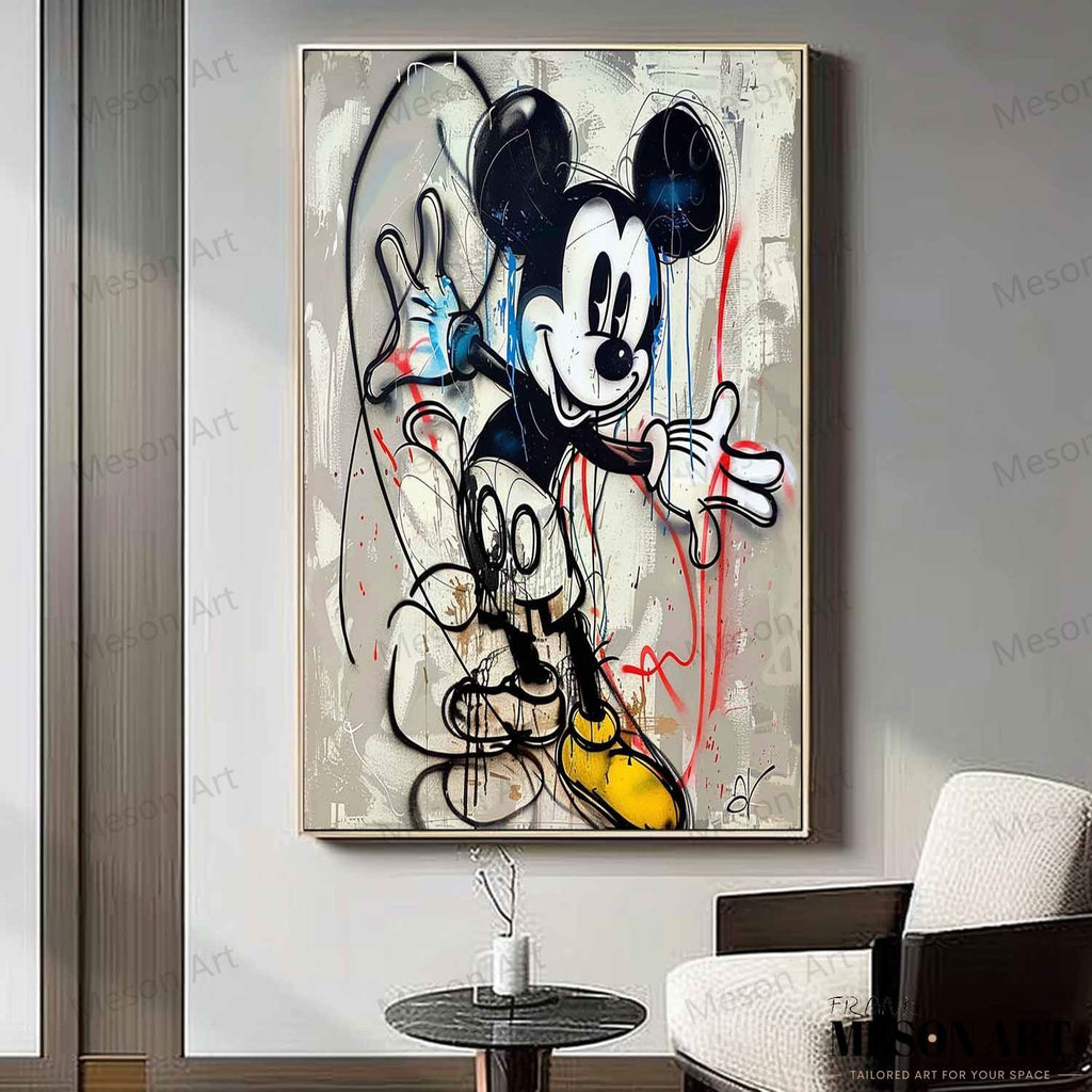 Fun Mickey Mouse Graffiti Art Kids Room Mickey Wall Art for Sale ...