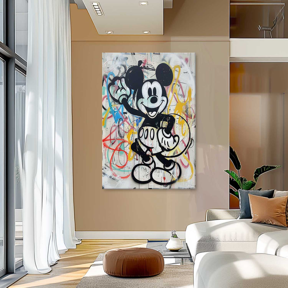 Mickey Mouse Kids Room Canvas Wall Art Mickey Graffiti Art for Sale ...